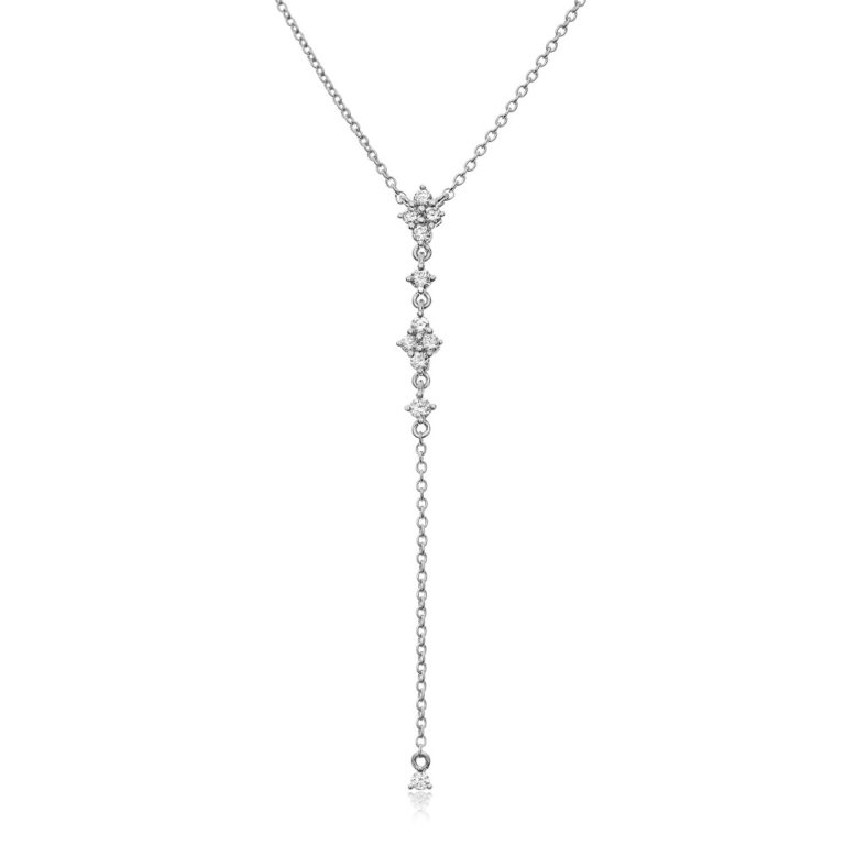 WHITE GOLD AND DIAMOND "Y" NECKLACE | My Jewel Shop